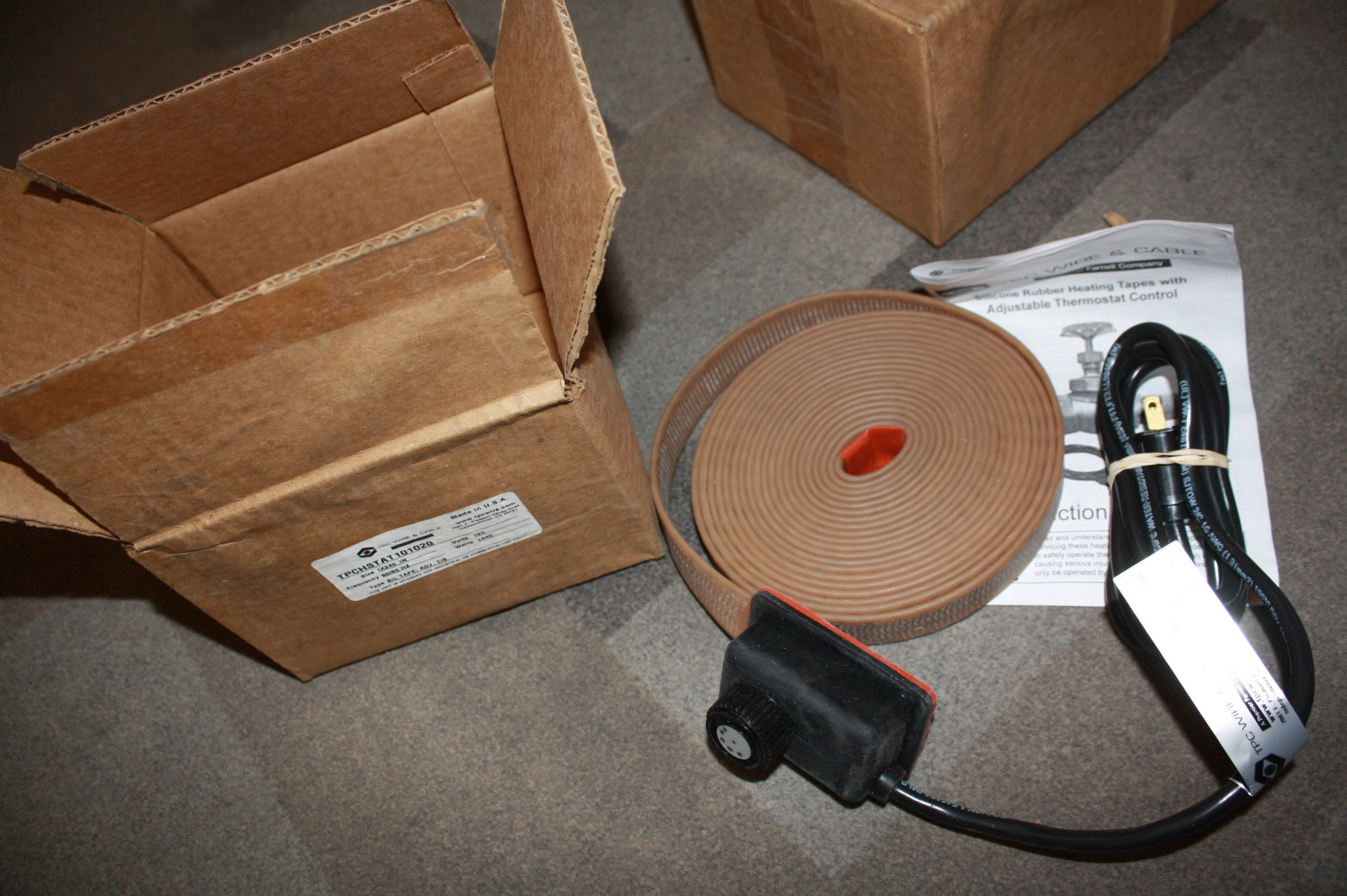 TPC WIRE CABLE TPCHSTAT101020 1440W 20 HEAT TRACE TAPE ADJUSTABLE 
